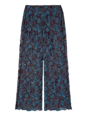 ALEMAIS Alemais Francine Lace Wide-Leg Pants Blue