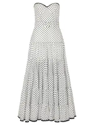 Charo Ruiz Ibiza Belted Tiered Polka-dot Cotton-blend Voile Maxi Dress - No