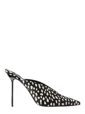 Paris Texas Printed Calf Hair Mules - Black