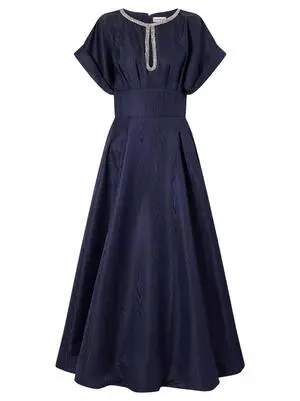 Rebecca Vallance Embellished Moire Gown - Black