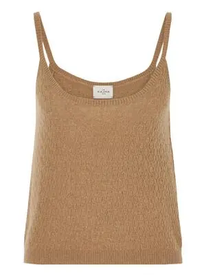 Le Kasha Fregene Pointelle-knit Cashmere Top - Brown