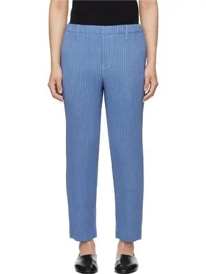 Issey Miyake Linen-like Trousers - Blue