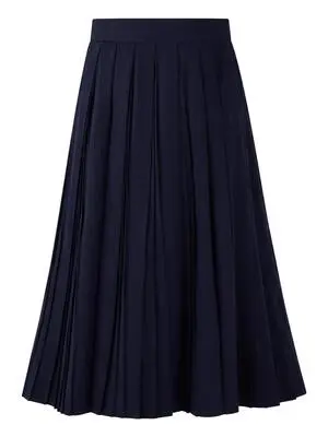 FRONT ROW SHOP Pleated Skirt - Blue