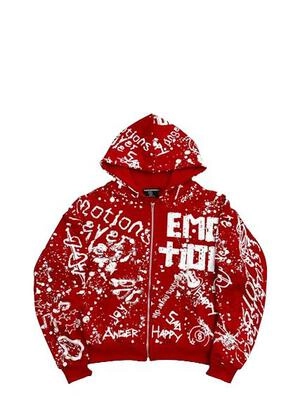 Mixed Emotion Mixed Emotion Graffiti Hoodie Red