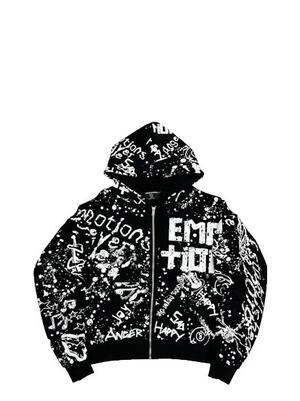 Mixed Emotion Mixed Emotion Graffiti Hoodie Black