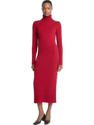 Michael Kors Cashmere Turtleneck Sweater Dress - Red