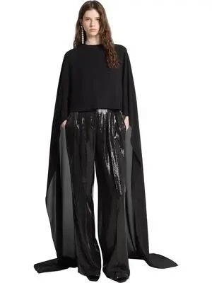 Michael Kors Silk Georgette Streamer Blouse - Black