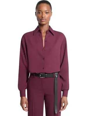 Michael Kors Katia Viscose Georgette Button Down Shirt - Red