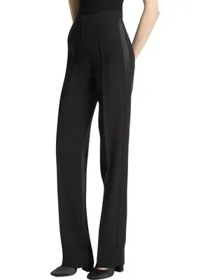 Michael Kors Agyness Double Crepe Sablé Tuxedo Trousers - Black