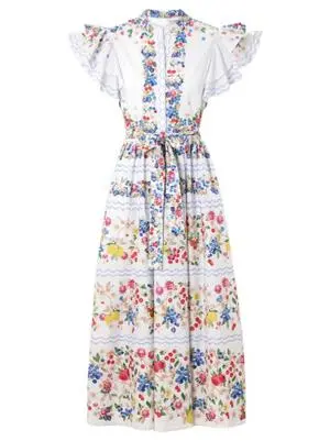 MARY KATRANTZOU Fresh Printed Dress - White