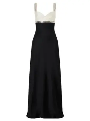 Jenny Packham Sequin-embellished Satin Gown - Black