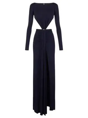 Elisabetta Franchi Jersey Gown With Cut-outs - Black