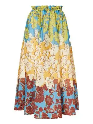 ALEMAIS Alemais Floral Midi Skirt Multicolor
