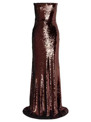 Alex Perry Sequin-embellished Gown - Brown