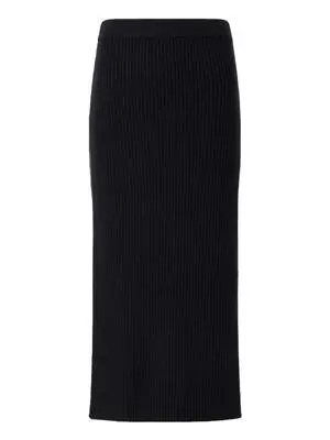 ALLUDE Wool And Cashmere-blend Midi Skirt - Black