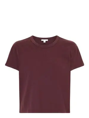 JAMES PERSE Burgundy Cropped Tshirt - Red
