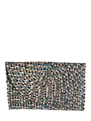 OHSUN Kenzie Straw Clutch Oasis - Blue