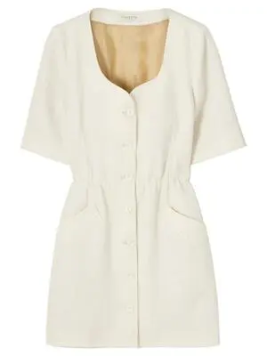 Giuliva Heritage The Vanessa Wool Bouclé-tweed Mini Dress - White