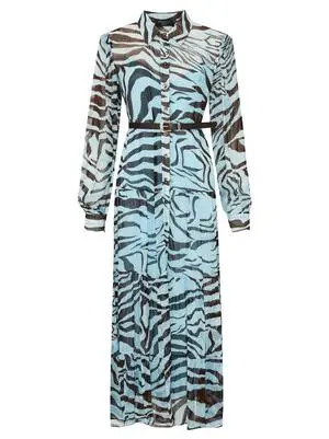 EXQUISE Zebra Print Maxi Dress - Blue
