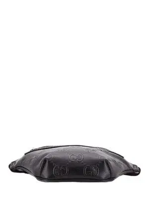 Gucci Gg Embossed Perforated Leather Small Belt Bag - Black
