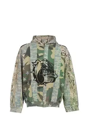 DIARY 1999 Distressed Graphic-print Hoodie - Neutrals