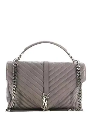 Saint Laurent Classic Monogram College Bag - Grey