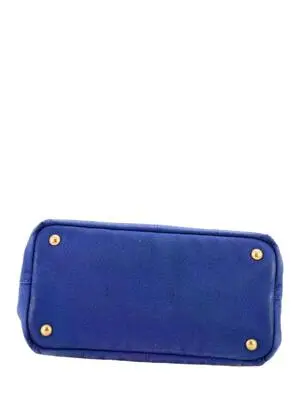 Prada Canapa Canvas Mini Tote Bag - Blue
