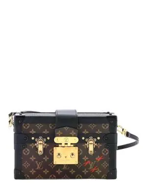 LOUIS VUITTON Monogram Canvas Petite Malle Handbag Shoulder Bag - Black