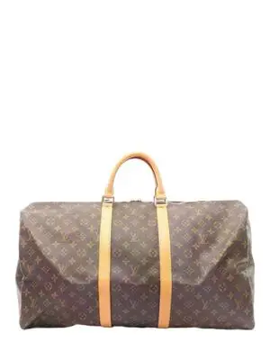 LOUIS VUITTON Louis Vuitton 1996 55 Monogram Keepall Luggage Bag Brown