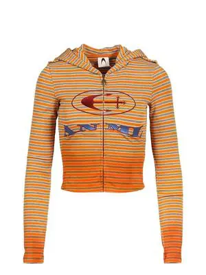 ANOMALIES DEPARTMENT Gradient Striped Zip-up Hoodie - Orange