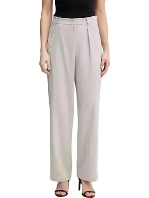 Sisley Pleated-detail Tailored Trousers - Neutrals
