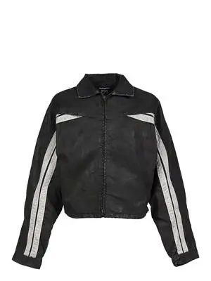 RRR123 Trappist Striped Trucker Jacket - Black