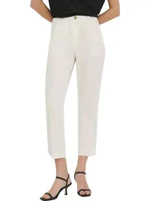 Sisley Elasticated-waistband Tailored Trousers - White