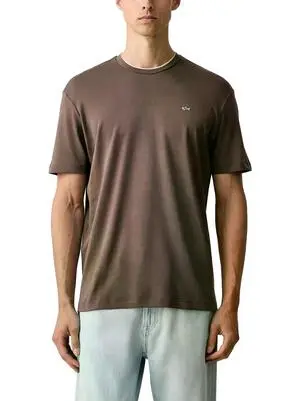 Paul & Shark Logo-plaque Layered-neck T-shirt - Brown