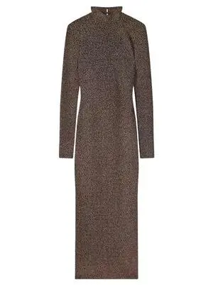 Patrizia Pepe Open-back Long-sleeve Midi Dress - Brown