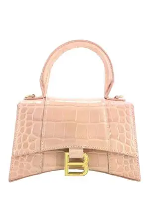 Balenciaga Croc Effect Embossed Leather Xs Satchel - Neutrals