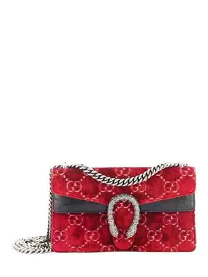 Gucci Dionysus Bag Gg Velvet Mini Shoulder Bag - Red