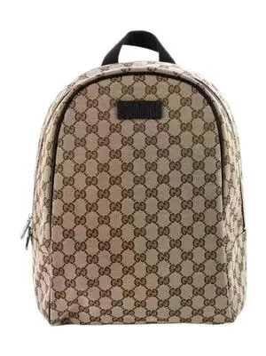Gucci Zip Around Travel Gg Canvas Backpack - Brown