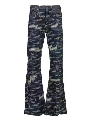 MINUS Distressed Twisted-seam Denim Jeans - Blue