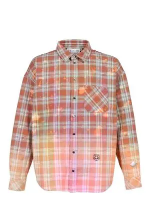 EL CONDUCTORH Bleached Check-print Shirt - Red