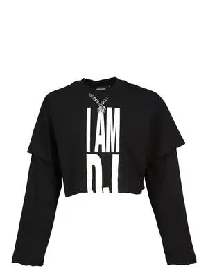 FINE CHAOS FINE CHAOS Layered Design Cropped T-Shirt