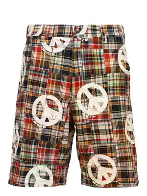 SWJP Madras Patchwork Shorts - Brown