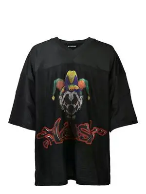 INTODUSK Graphic-print V-neck T-shirt - Black