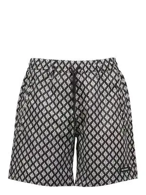 MLVINCE Monogram Print Shorts - Black