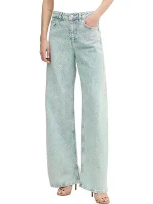 Sisley Distressed Wide-leg Jeans - Blue