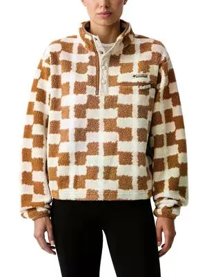 Columbia Helvetia Checkerboard Fleece Sweater - Brown