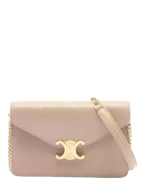 Celine Celine Margo Triomphe Chain Shoulder Bag Neutrals