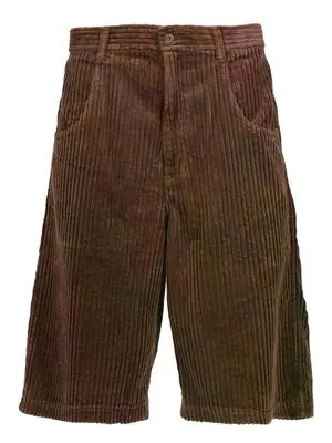 SWJP Corduroy Baggy Shorts - Brown