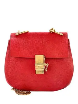 Chloé Chloé Drew Leather Small Cross Body Bag Red