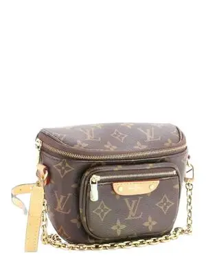 LOUIS VUITTON Bum Bag Monogram Canvas Mini Belt Bag - Brown